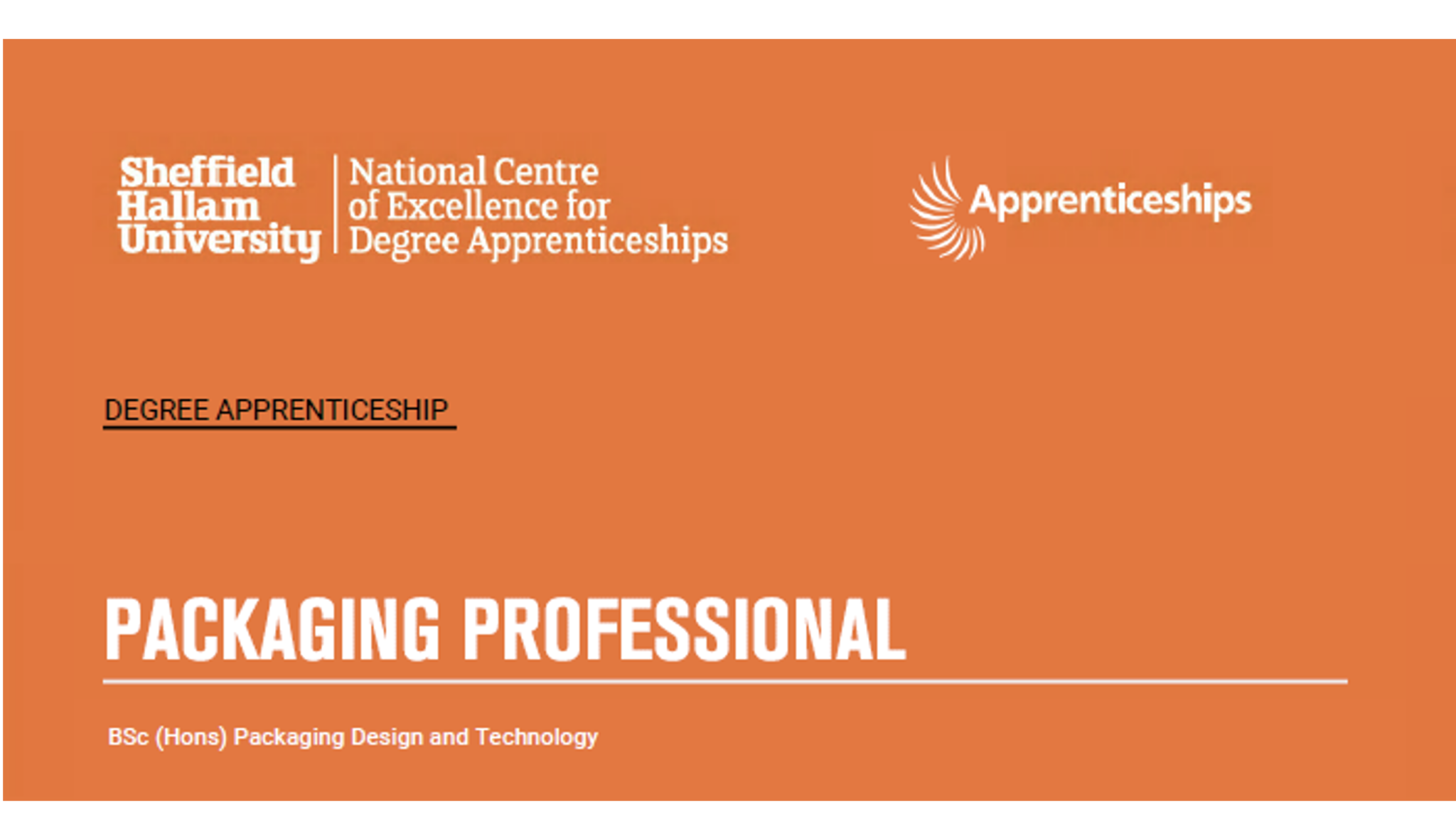 Sheffield Hallam University: Packaging Professional Degree Apprenticeship - BPIF Training