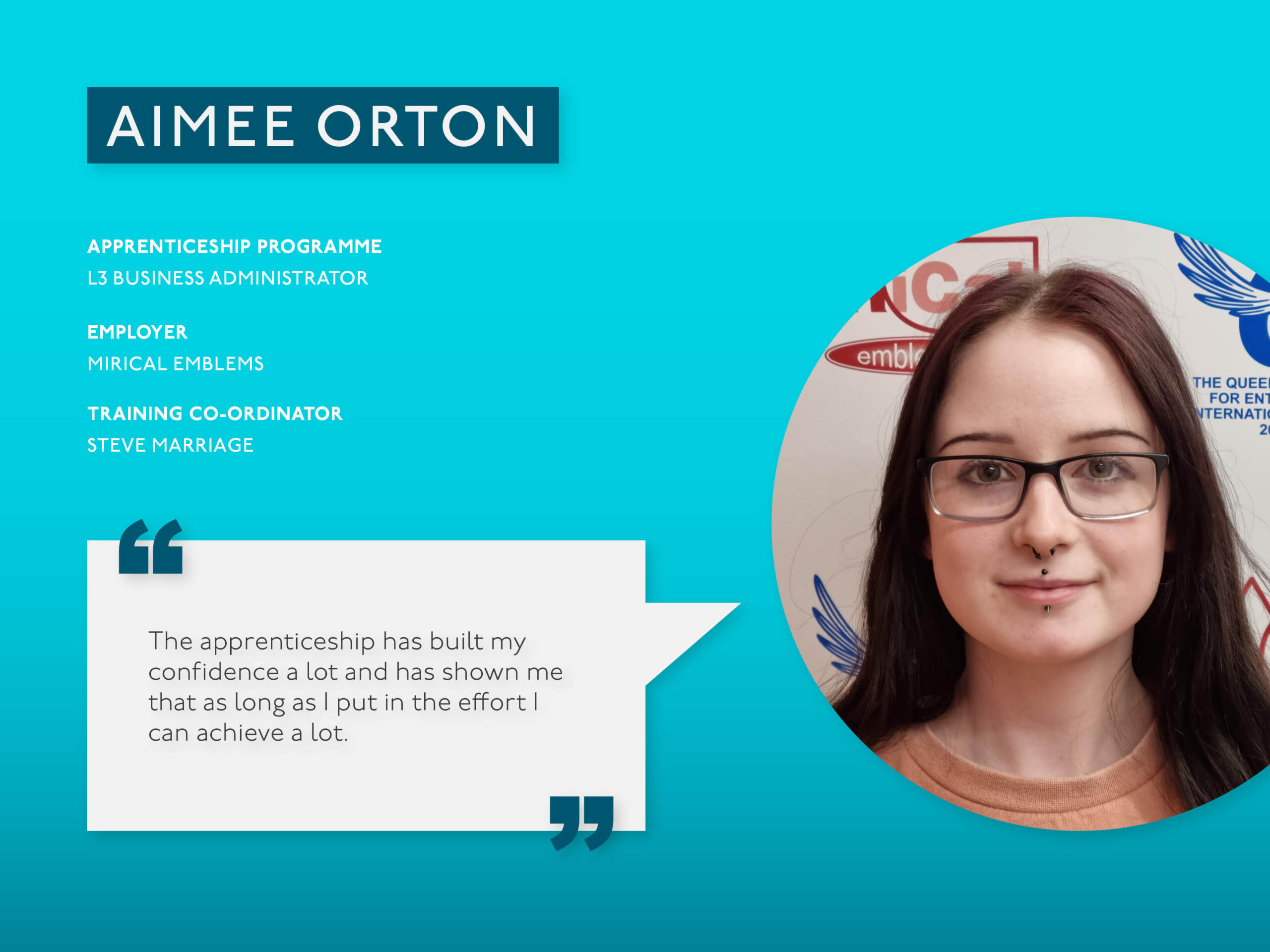 AIMEE ORTON - MIRICAL EMBLEMS - BPIF Training